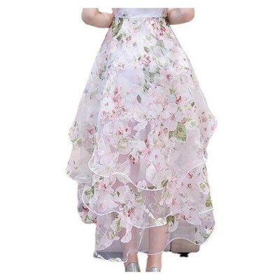 Summer new organza puffy swallowtail dress sleeveless big sw