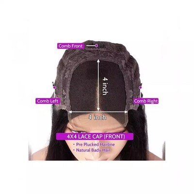 Real Person Hair Bob Head ver 4*4 Natural Color Straight Hum