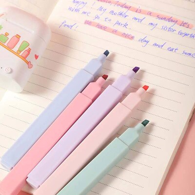 Fluorescent Highlighter Pens Double Headed Pastel Highlighte