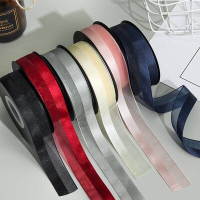 Nine-colored weave ribbon, gauzy silk ribbon, handcrafted DI