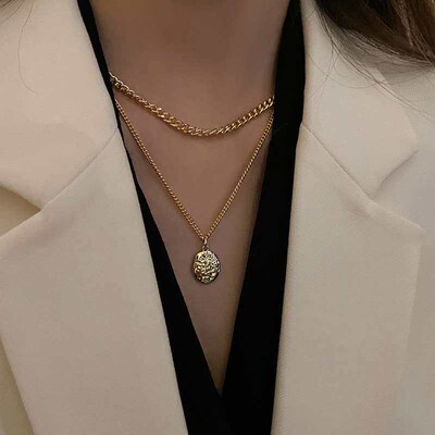 Light Luxury Niche Elegant Titanium Steel Double-layer Neckl