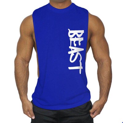 Large slit fitness and bodybuilding training sleeveless