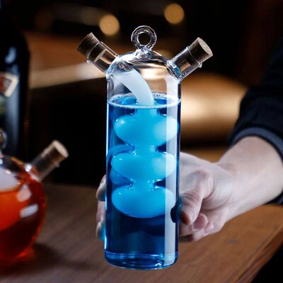 Creative Double Wine Glass Cup Beer Juice High Boron Martini