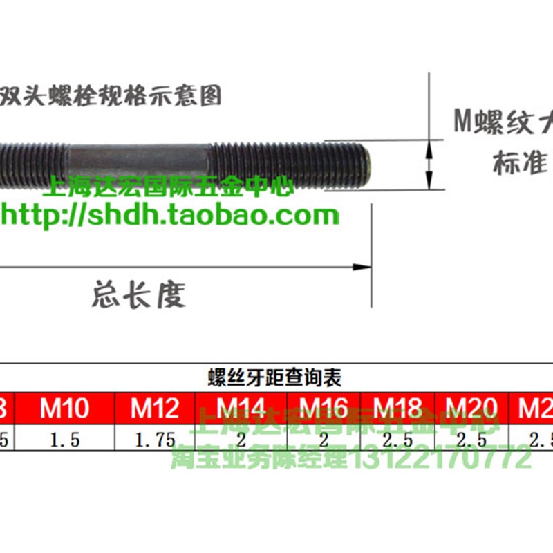 10.9级双头螺丝螺杆螺母T型块双头螺栓丝杆压板螺丝M12M16M20M24