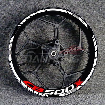 适用CBR600RR CBR650R 1000 CB500X轮毂车圈轮框改装反光防水贴花
