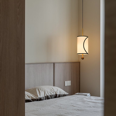 旭呈新款法式复古卧室床头小吊灯主卧奶油中古风床头灯玄关吊线灯