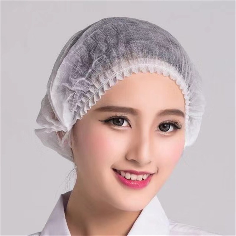 一次性帽子厨师女厨房无纺布防尘帽卫生无纺布帽头套防护工作帽