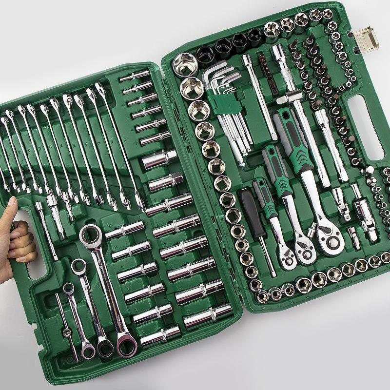 套筒棘轮扳手组套汽修工具套装修车家用工具箱多功能组合维修工具