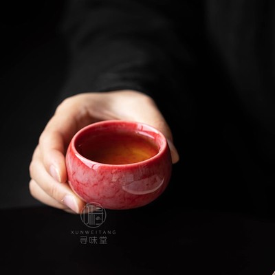 红炉映雪品茗杯高档窑变小茶杯陶瓷家用女士女生功夫茶具茶盏