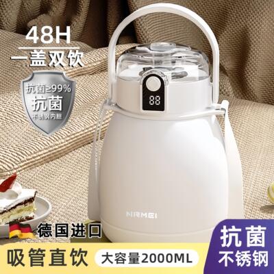吨吨桶大肚保温杯大容量1000毫升316不锈钢带茶隔温显吸管水杯子