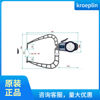 优势供应德国kroeplin数显内径卡规D4150