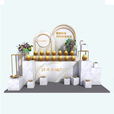 售楼处美陈定制成交抽奖砸金蛋台4S店场景布置堆头金蛋区中式dp点