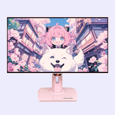 ROG华硕粉色显示器27寸2k240hz败家之眼电竞高刷显示屏OLED屏少女