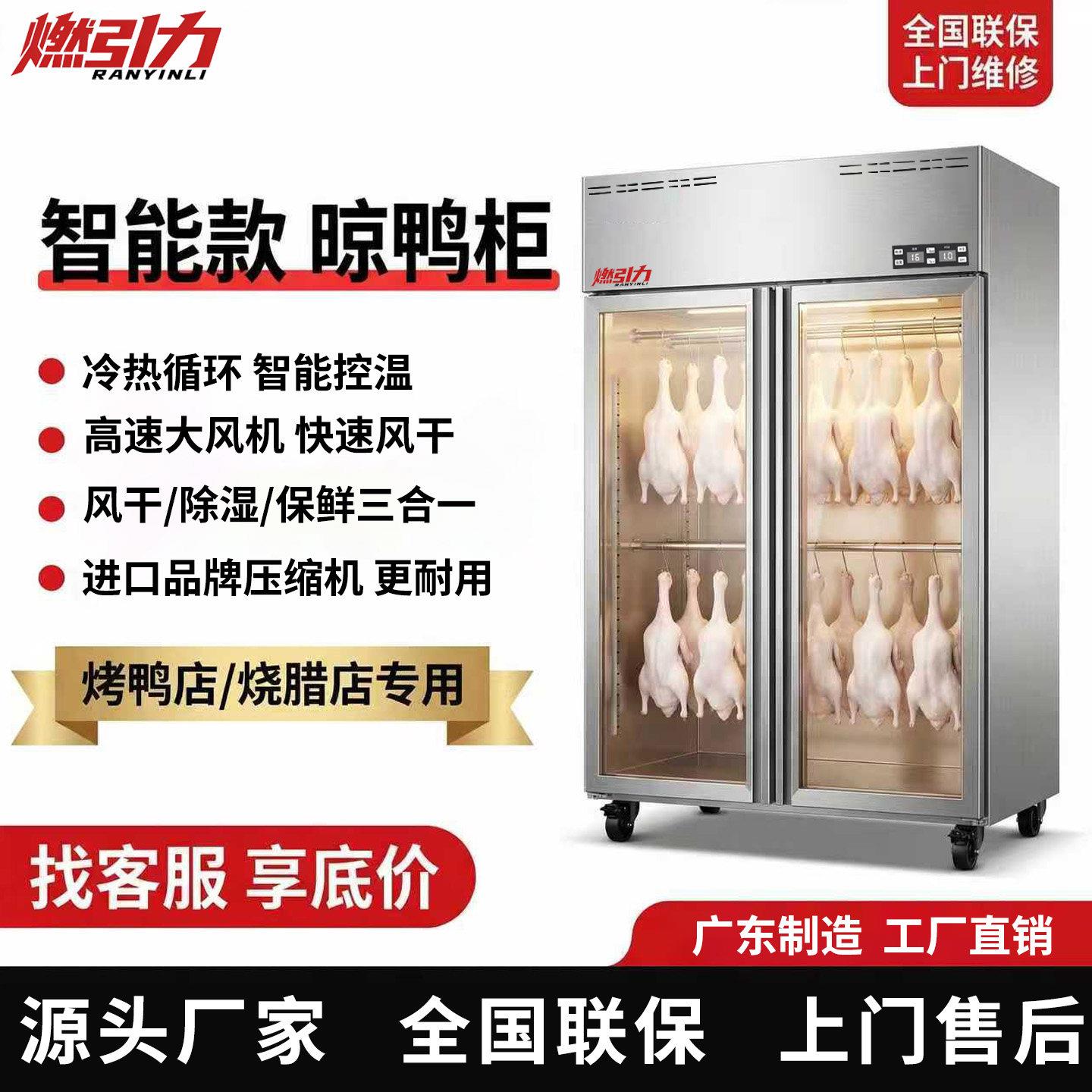 燃引力商用风干晾鸭柜烤鸭烧鹅乳鸽五花肉智能解冻除湿保鲜晾胚柜