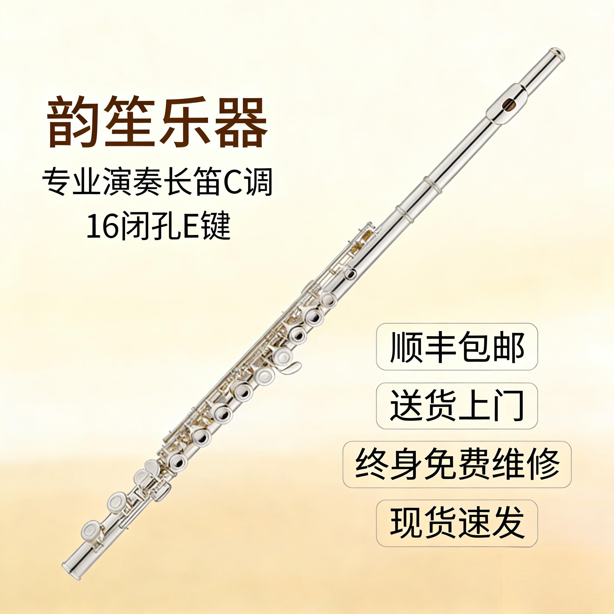 长笛乐器16/17开闭孔镀银C调E键曲列式学生初学入门专业考级演奏