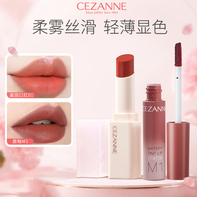 日本CEZANNE倩诗丽唇膏口红白管粉管滋润不油腻滋润易上色 清仓