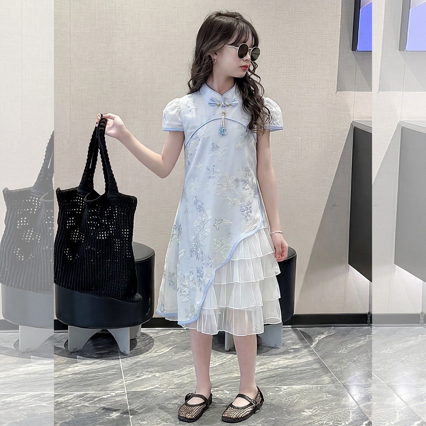 女童裙子夏季2026新款旗袍裙大童巨好看夏裙连衣裙女孩绝美公主裙