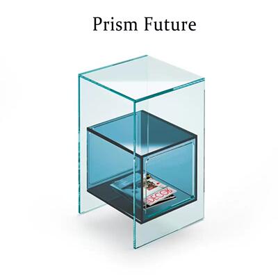 FIAM钢化玻璃沙发边几客厅收纳柜意式极简卧室创意床头柜收纳边柜