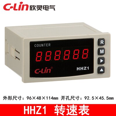 欣灵牌转速表HHZ1 6位数显 电压0-10V 脉冲讯号感测器输入 AC220V