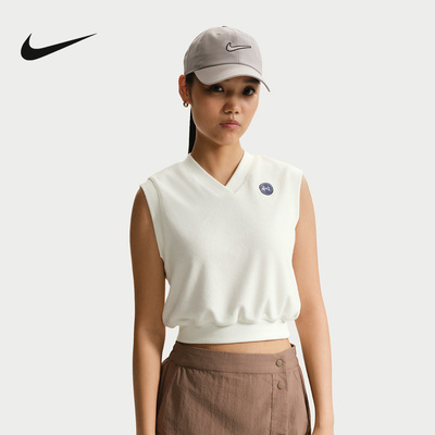 NIKE耐克26年新款女子运动休闲V领透气叠穿无袖T恤背心IF0574-133