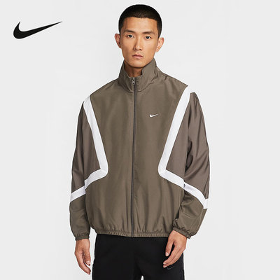Nike耐克男子春新款梭织篮球宽松立领运动茄克休闲外套IM3355-004