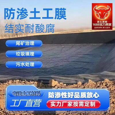 油土工膜灰渣光场PEU石油化工底衬防渗膜全储新料黑色1mm土面工膜