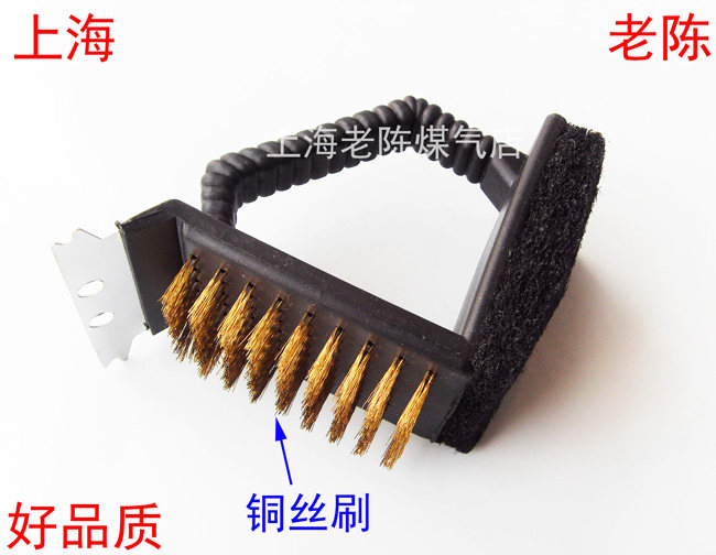 多功能烧烤清洁刷 烧烤用铜钢丝刷 厨房擦刷 食堂清洁刷子 直角刷