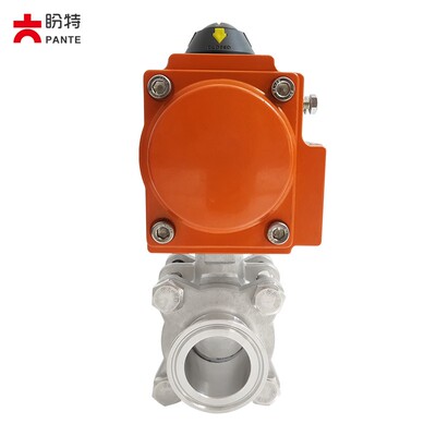 盼特304气动三片式快装球阀不锈钢Q681F卫生级卡箍卡盘阀门新款