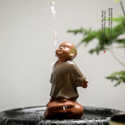 陶瓷紫砂僧茶宠物饰品可以提高个性手工小沙僧茶具茶道配件