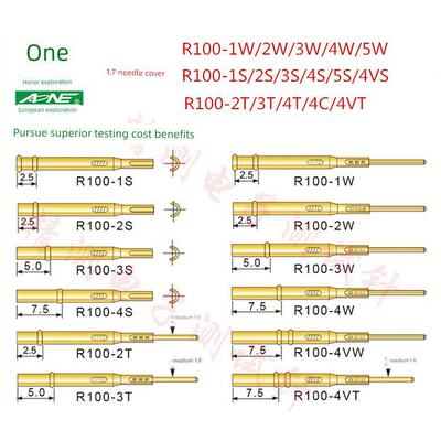 1.7华融探针套R100- 4w /4S/1W/2S/3W/4Vw/4T/P100测试销套R100针