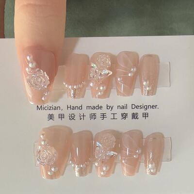 [仙女丝带]猫手工可穿戴指甲指甲贴片美甲假指甲3123 #