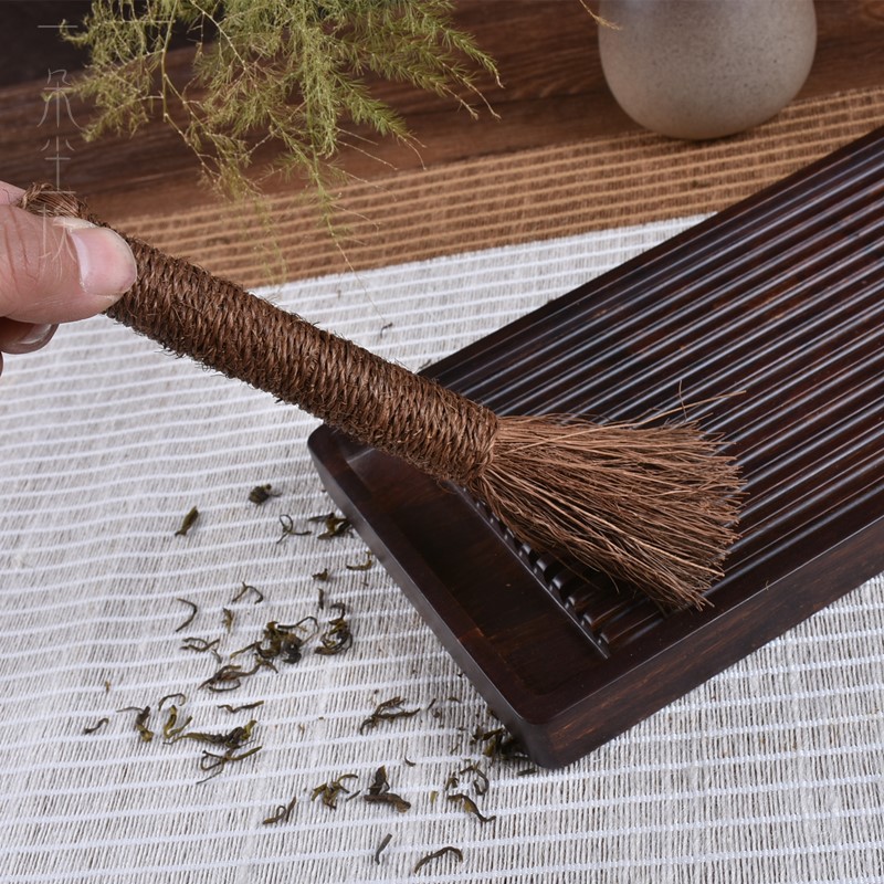 纯手工 天然棕毛茶刷不掉毛 硬毛 茶扫把 棕丝茶笔茶盘刷茶道零配