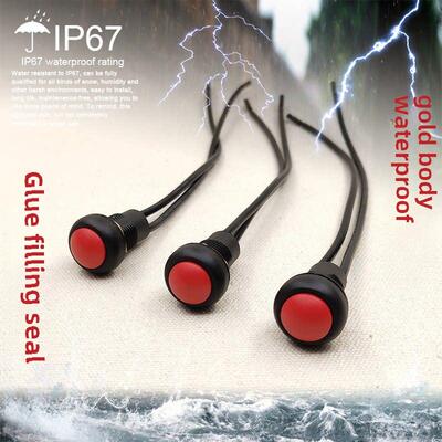 小型全身防水按钮水下浸泡密封防雨开关12Mm16Mm IP67 12V24V220V