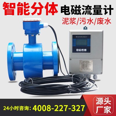 分体式电磁D流量计智污水液体水管能道电子数显流量表N50/80/100