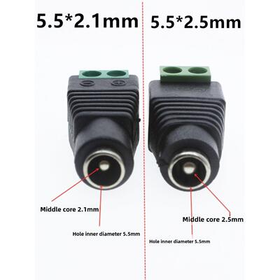 免焊接 DC插头5.5*2.5MM 5525 DC公头母头 12V电源插头监控摄像机