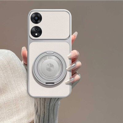 oppoA58手机壳皮纹支架