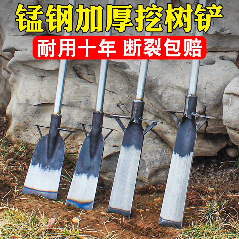 德国精工挖树专用锹锰钢铁铲洛阳铲子挖土树根坑笋沟起苗神器锄头