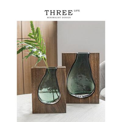 Tlife·Nature·花瓶木质玻璃摆件客厅插花轻奢高档北欧风 | 自然