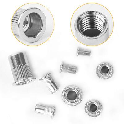 170pcs 304不锈钢拉铆螺母 平头竖纹铆螺母M3M4M5M6M8M10组合套件