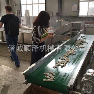 销售鸡爪脱皮机 全自动鸡爪脱皮机 鸡爪脱黄皮机流水线 顺泽供应