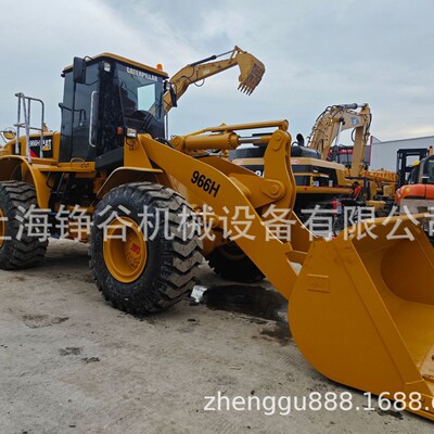 卡特 966H 土方装载机，工地建筑垃圾清理场地整平作业