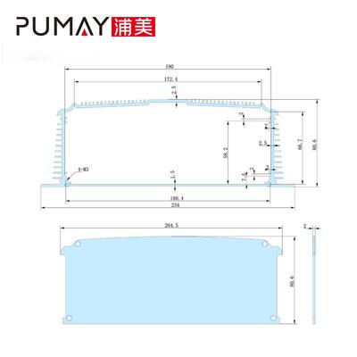 234*80.6-250喷砂铝合金铝盒铝壳控制器仪器仪表设备分体机箱散热