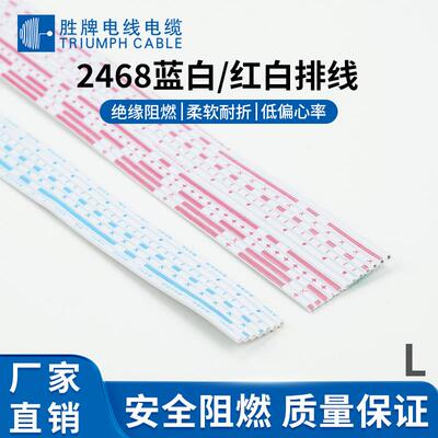 胜牌厂家现货多芯排线2468-24AWG电源连接线电子线4-12P耐压300V