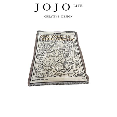 JOJOS L. PD.civilized.沙发铺毯潮流涂鸦手绘沙发巾盖布  文明