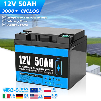 Batería de iones de litio LiFePO4 con BMS 12V 50AH 100AH