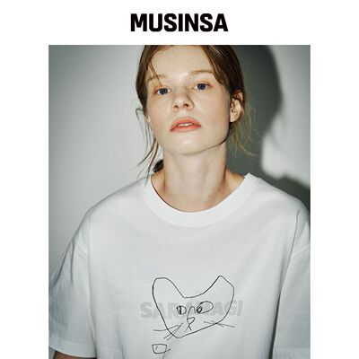 SARANAGI SE05-DOODLE TSHIRT 白色韩国官网直邮进口MUSINSA