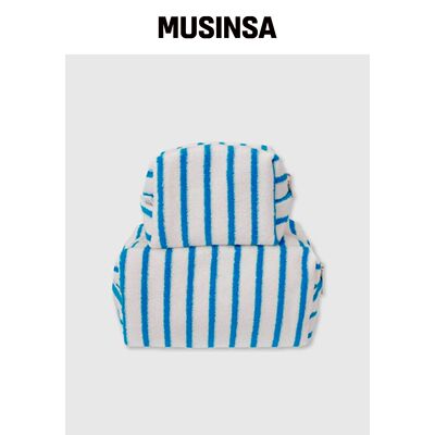 UNFOLD 条纹毛圈收纳袋（青色） MUSINSA韩国官网直邮进口