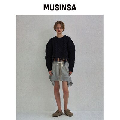 s/e/o CHUNKY CABLE SWEATER_NAVY韩国官网直邮进口MUSINSA