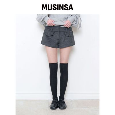 ILLIGO 口袋荷叶边短裤炭灰色 MUSINSA韩国官网直邮进口
