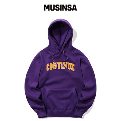 TRIPSHION CONTINUE LOGO毛绒连帽T恤 - PURPLE 韩国官网直邮进口